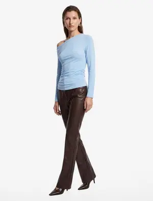 Koton Fitted Long Sleeve Crew Neck Asymmetric Top