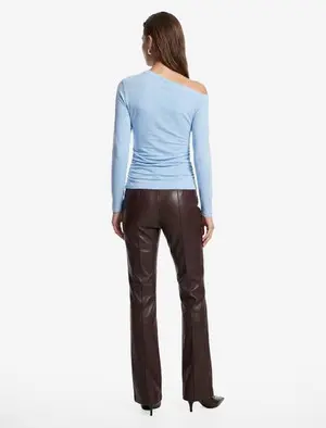 Koton Fitted Long Sleeve Crew Neck Asymmetric Top