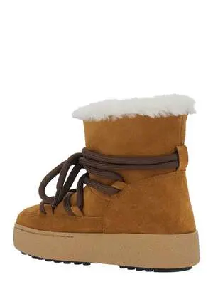 Moon Boot Beige Snow Boots With Side Logo Lettering In Suede For