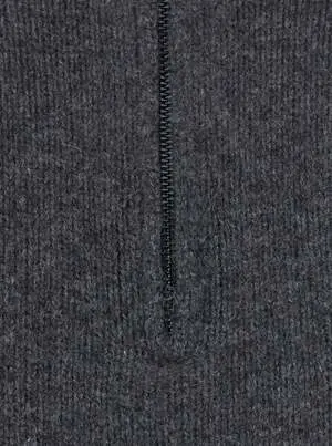 Max Mara Crasso' Grey Sweater With Dropped Shoulders And Zip Closure On The Front In Cashmere For - Gray