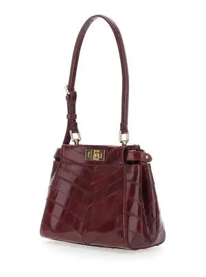 Fendi My Pekaboo Xs' Bordeaux Handbag With Turn-lock Closure In Quilted Leather For - Multicolor