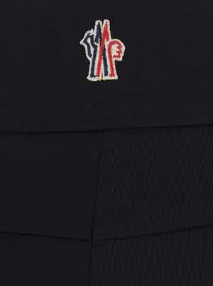 Moncler Black Stretch Pants With Logo Patch On The Back In Tech Fabric