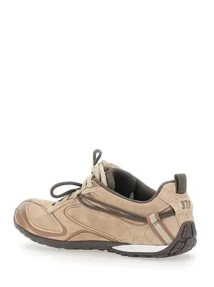 Balenciaga Radar' Beige Low Top Sneakers With Logo Patch On The Tongue In Leather