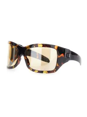 Bottega Veneta Sunglasses With Tortoiseshell Print In Plastic For - Brown