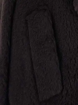 Max Mara Tebe' Cape With Button Collar And Kimono Sleeves In Wool Blend For - Brown
