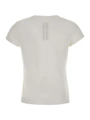 Rick Owens Essential Cropped T-shirt In White Fabric For