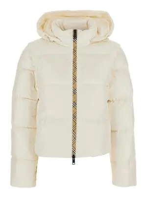 Burberry Langdale' White Down Jacket With Removable Long Sleeves And Ekd Patch On The Sleeve In Tech Fabric For - Multicolor
