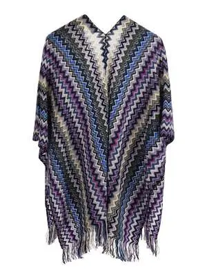 Missoni Blue Wool And Polyester Cape