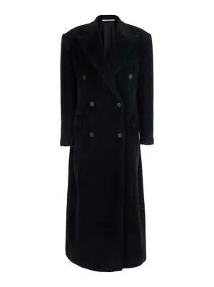 Tagliatore Oversized Double-breasted Coat With Peak Revers In Wool For - Black