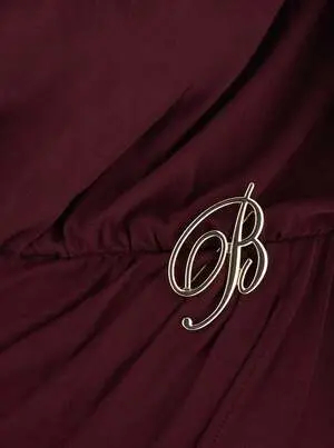 Blumarine Bordeaux Dress With Draped Detail On The Side In Viscose Blend For - Multicolor