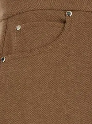Max Mara Ugola' Beige Pants With Hidden Front Closure In Wool Blend For