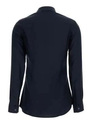 Gucci Blue Shirt With Pointed Collar In Silk For