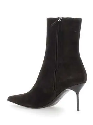 Paris Texas Lidia Ankle Boot 70 Brown Ankle Boots With Heel And Zip
