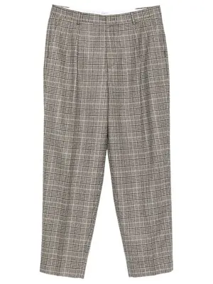 CELLAR DOOR Lucio Check Wool Trousers - Grey