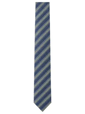 Missoni Silk Tie With Zig-zag Pattern - Blue