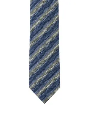 Missoni Silk Tie With Zig-zag Pattern - Blue
