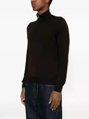 GRAN SASSO Quarter-zip Knitted Long-sleeve Polo Shirt