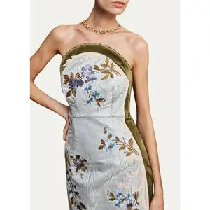 ALEMAIS Odessa Floral Linen-cotton Blend Midi Dress