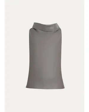 Issey Miyake Wool Draped Cowl-neck Sleeveless Top