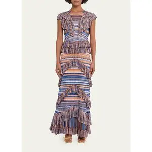 Ulla Johnson Raina Ruffled Knit Maxi Dress