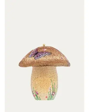 Judith Leiber Mushroom Bella Crystal Clutch Bag