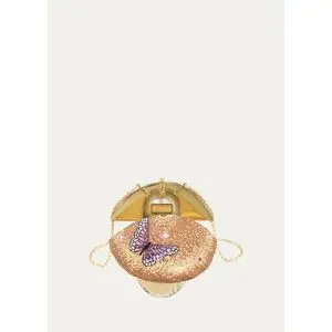 Judith Leiber Mushroom Bella Crystal Clutch Bag