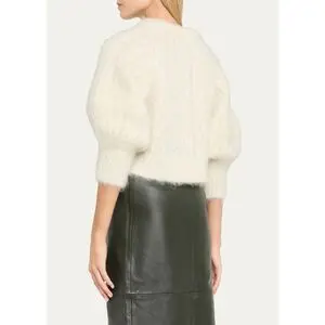 RÙADH Chalmers Cable Knit Puff-sleeve Sweater