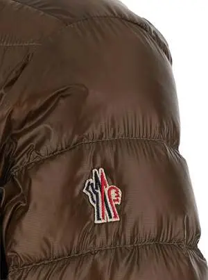 Moncler Hers' Down Jacket With High Neck And Logo Patch On The Sleeve In Tech Fabric