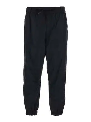 Moncler Jogger Pants With Logo Patch On The Back In Tech Fabric For - Black