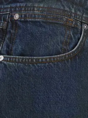 Stone Island Blue Loose Jeans With Five-pocket Design And Logo Patch On The Back In Denim For - Multicolor