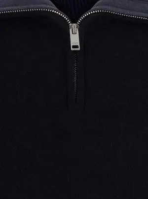 Axel Arigato Trace Half Zip Sweater With High Collar And Long Sleeves In Black Tech Fabric - Multicolor