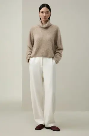Lilysilk Brushed Cashmere Turtleneck Sweater