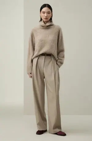Lilysilk Brushed Cashmere Turtleneck Sweater