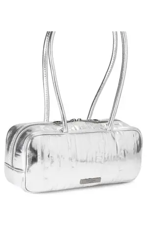 Kurt Geiger Small Celia Leather Duffle Bag - Silver