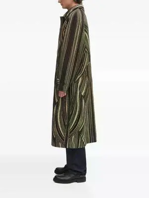 Kenzo Striped Logo-patch Coat