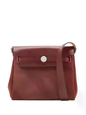 Hermès 2025 Military Toile And Vache Hunter Herbag Zip 20 Shoulder Bag - Red