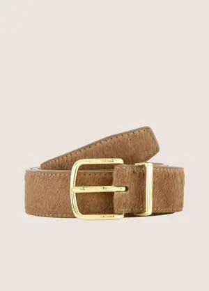 Vince Kaia 32mm Calf Hair Metal-loop Belt - Carmello