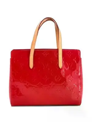 LOUIS VUITTON Catalina Handbag Monogram Vernis Bb Tote Bag - Red