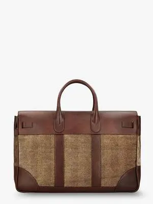 Brunello Cucinelli Country Leather Bag With Chevron Pattern