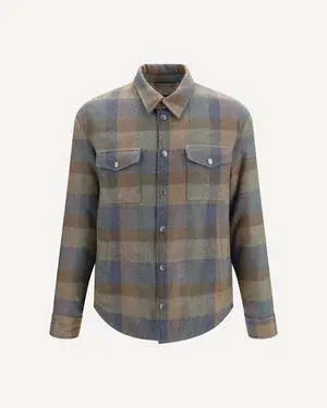 Etro Woo And Cashmere Check Shirt Mae
