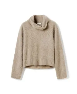 Lilysilk Brushed Cashmere Turtleneck Sweater