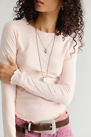 Free People We The Free Be My Baby Top - Silver Peony