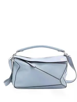 Loewe Puzzle Bag Leather Medium Shoulder Bag - Blue