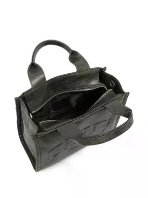 Dkny Logo-embossed Metallic Tote Bag - Grey
