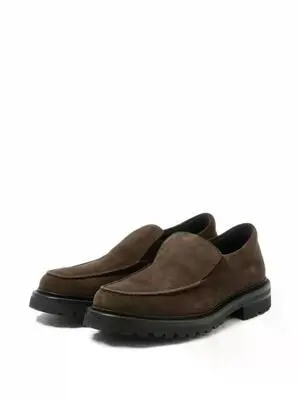 JAMES PERSE Suede Lug-sole Loafers - Brown