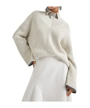 Brunello Cucinelli Monili Chain Detailed Knitted Jumper