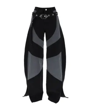 Attico Two-color Spliced Jeans - Black