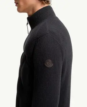 Moncler Wool-cashmere Down Cardigan