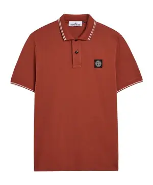 Stone Island Cotton Slim-fit Polo Shirt - Red