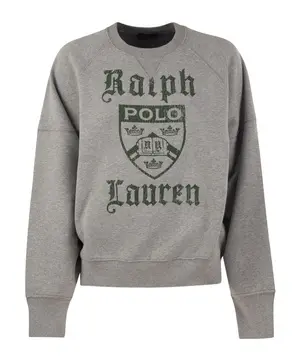 Polo Ralph Lauren Logo-print Raglan-sleeve Sweater - Grey